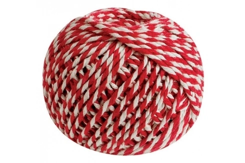 Snor bomuld rød/hvid 1,5mm x 40m | KUN 24,95 DKK