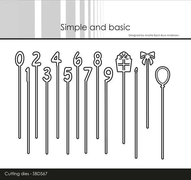 Simple and Basic die "Numbers on a stick" SBD567 | KUN 110,00 DKK